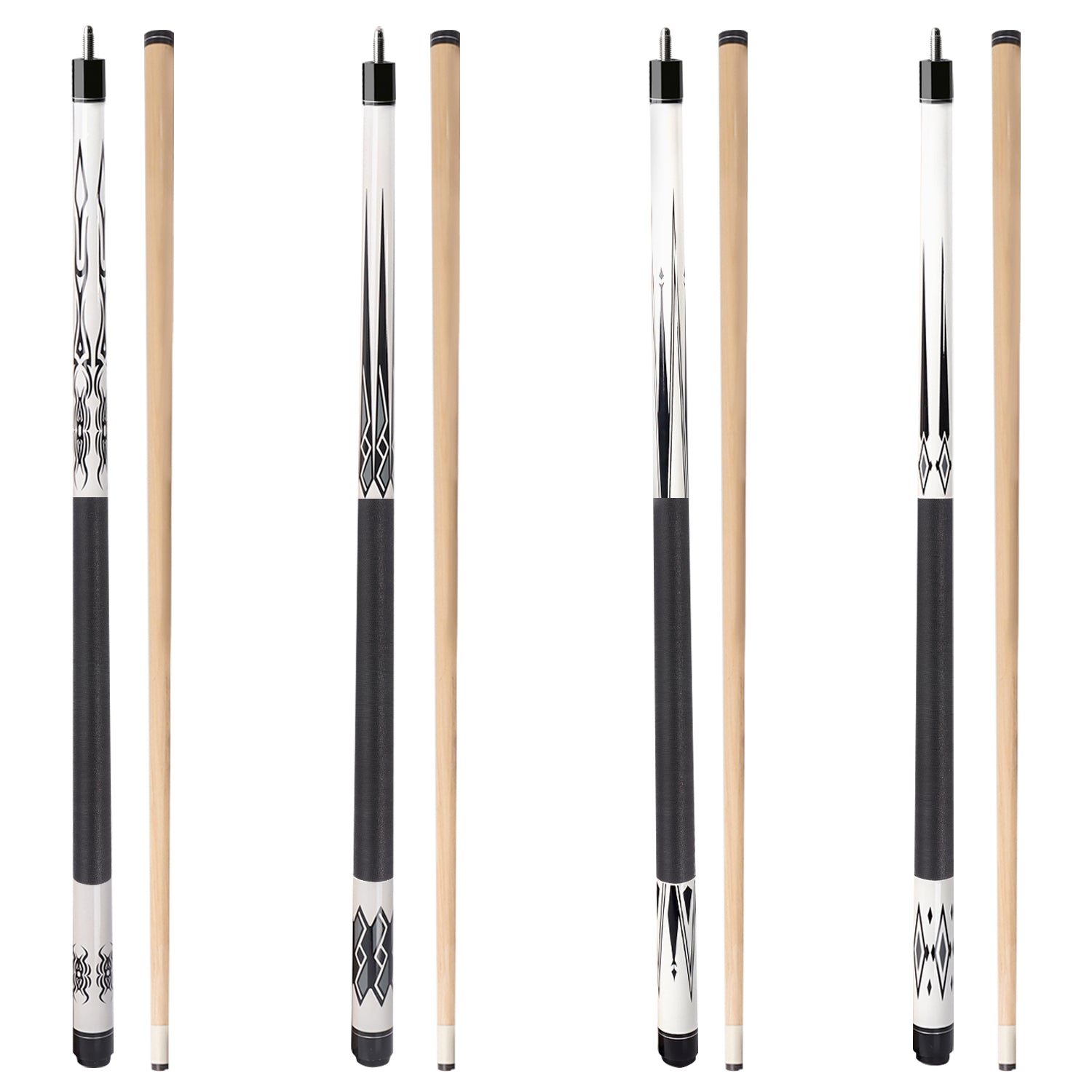 GSE Games & Sports Expert Set of 4 58" 18/19/20/21oz Hardwood Maple ...