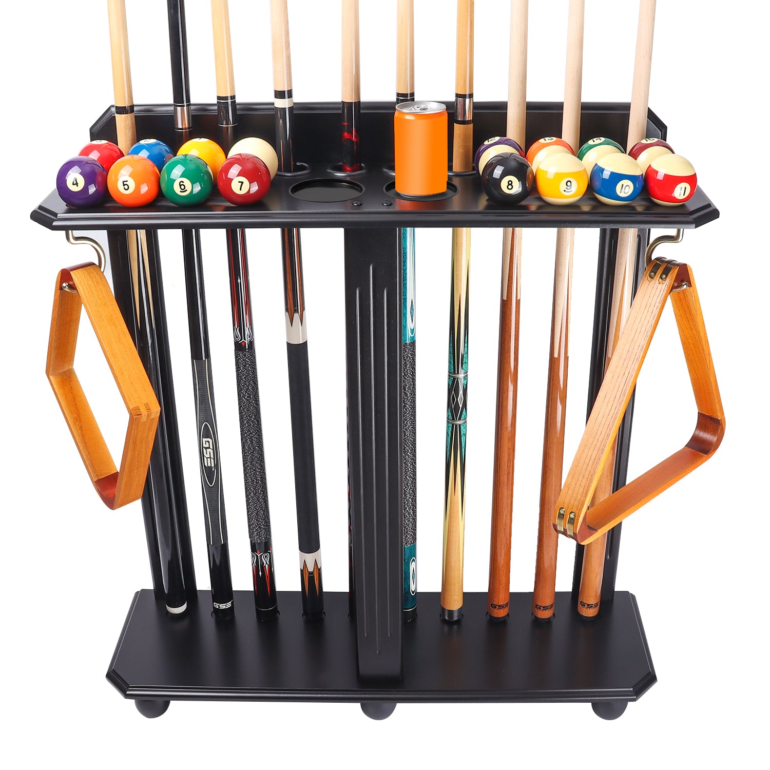 GSE Games & Sports Expert 10-Cue Floor Stand Billiard Pool Cue Stick ...