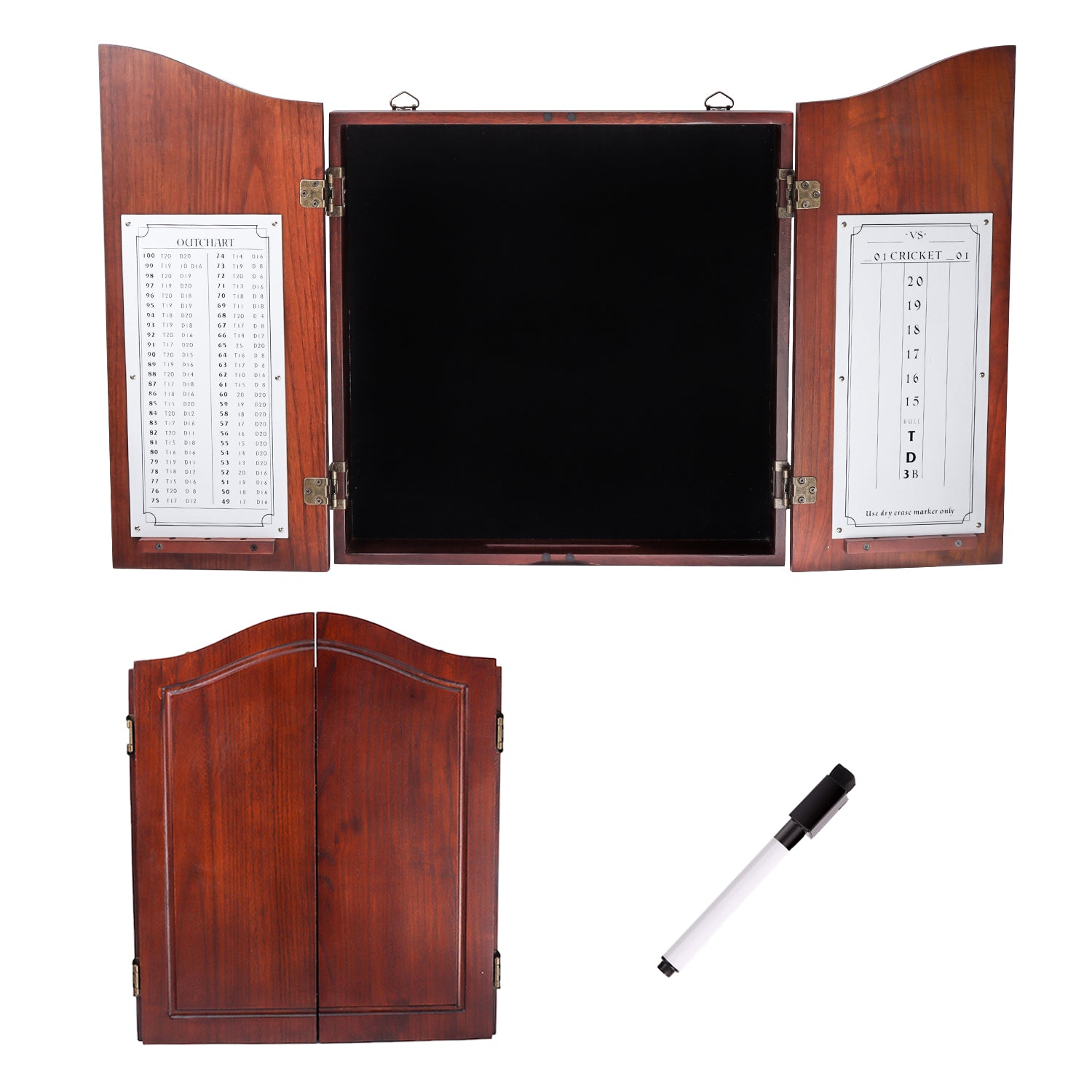 GSE Games & Sports Expert Professional Solid Wood Dartboard Cabinet ...